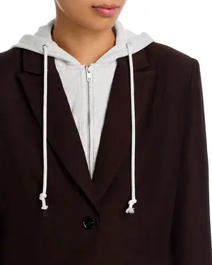 SIX FIFTY Drew Twofer Cropped Blazer - Chocolate