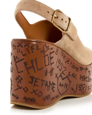 Chloé Maxime Platform Wedge Sandals - Sandy Brown