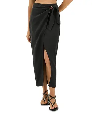 VIX PAULA HERMANNY Luna Midi Skirt Swim Cover-up - Black