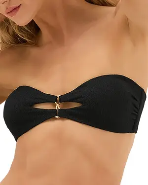 VIX PAULA HERMANNY Solaro Bandeau Bikini Top - Black