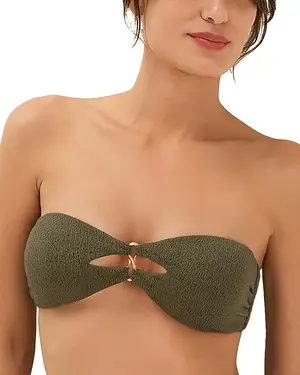 VIX PAULA HERMANNY Solaro Bandeau Bikini Top - Green