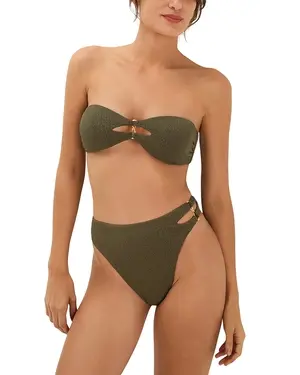 VIX PAULA HERMANNY Solaro Bandeau Bikini Top - Green