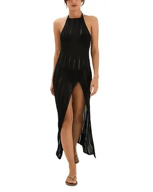 VIX PAULA HERMANNY Knit Halter Cover-up - Black