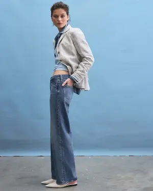 Rag & Bone Saige Low Rise Relaxed Straight Jeans - Echo