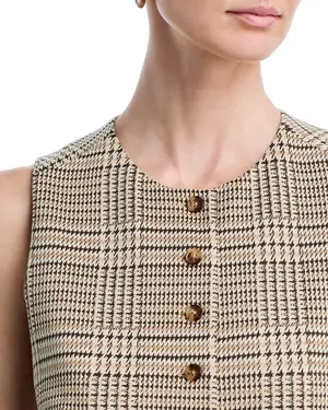 Rag & Bone Irina Ponte Plaid Long Vest
