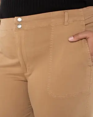 LIVERPOOL Utility Cropped Pants - Desert Camel