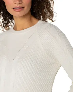 LIVERPOOL Cable Knit Sweater - Alabaster