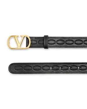 Valentino Garavani Vlogo Leather Belt