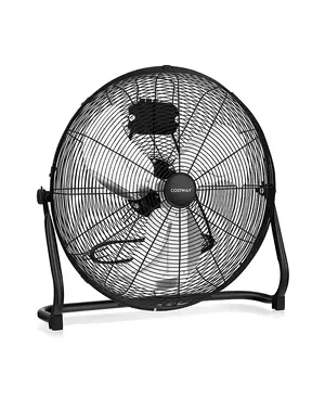 COSTWAY 20 High Velocity Portable Pivoting Floor Fan With 3 Powerful Speeds - Black