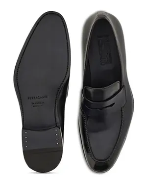 FERRAGAMO Tramezza Penny Loafers - Midnight