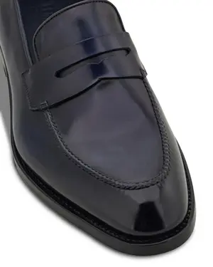 FERRAGAMO Tramezza Penny Loafers - Midnight