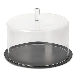 COSTA NOVA Set Plate With Glass Dome - Black