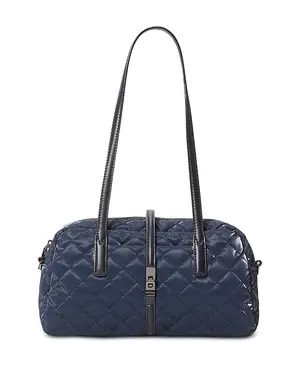 Mz Wallace Small Astor Satchel - Ink Liquid/gunmetal