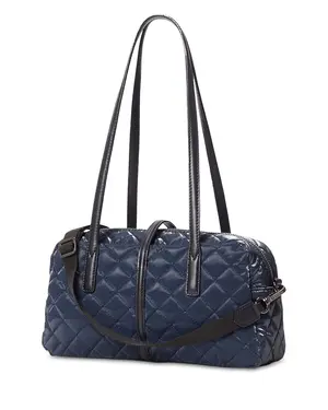 Mz Wallace Small Astor Satchel - Ink Liquid/gunmetal