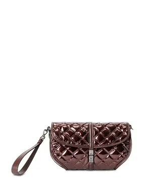 Mz Wallace Small Astor Convertible Clutch - Bordeaux Lacquer