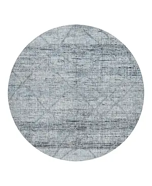 DALYN RUG COMPANY Dalyn Portico Washable Po1 Round Area Rug, 8' X 8' Blue