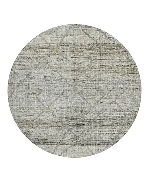 DALYN RUG COMPANY Dalyn Portico Washable Po1 Round Area Rug, 8' X 8' Pewter
