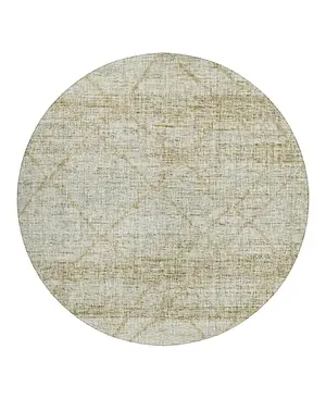 DALYN RUG COMPANY Dalyn Portico Washable Po1 Round Area Rug, 8' X 8' Wheat