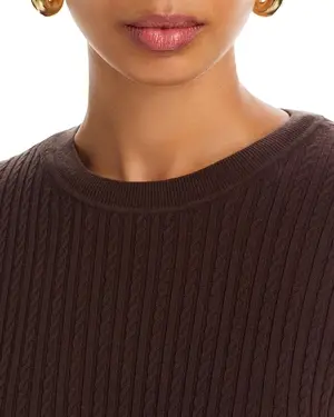 FRAME Fine Cable Knit Sweater - Coffee