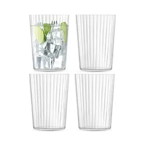 LSA Gio Line Large Tumbler, Set Of 4 - Clear