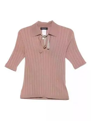 Fabiana Filippi Ribbed Tie-neck Top