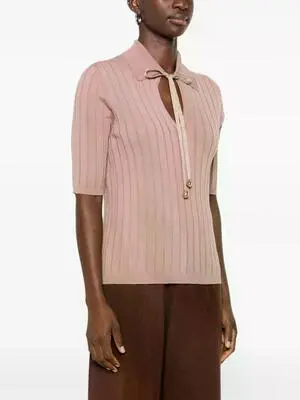 Fabiana Filippi Ribbed Tie-neck Top