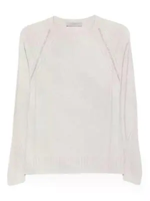 D.exterior Raglan-sleeve Ribbed Sweater