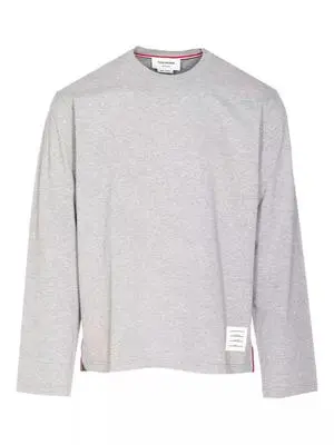 Thom Browne Stripe-detail Cotton Sweater - Grey