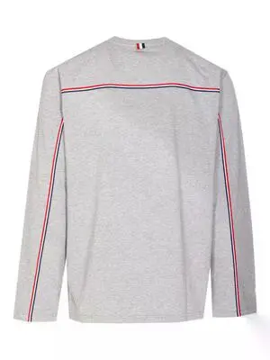 Thom Browne Stripe-detail Cotton Sweater - Grey