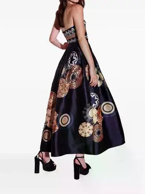 ALLURE Strapless Printed Midi Dress