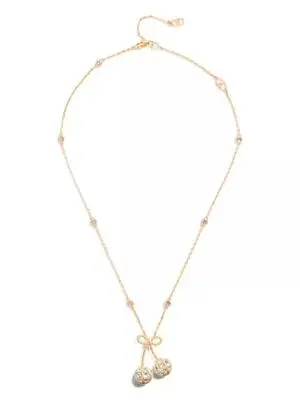Valentino Garavani Cherryfic Crystal-embellished Pendant Necklace - Gold