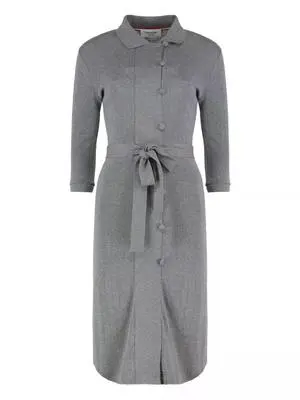 Thom Browne Knitted Shirt-collar Dress - Grey