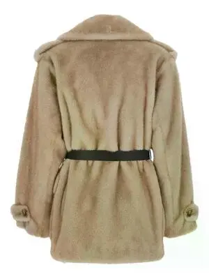 P.a.r.o.s.h Belted Double-breasted Eco Fur Jacket