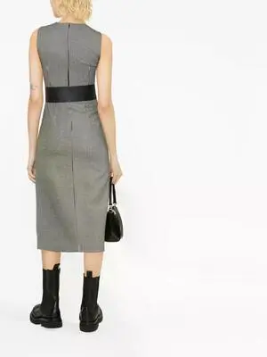 Alexander McQueen Houndstooth Asymmetric Midi Dress