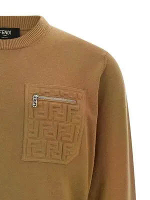 Fendi Embossed-pocket Wool Sweater