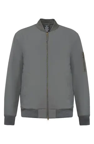 True Classic Water Resistant Cotton Blend Bomber Jacket - Carbon