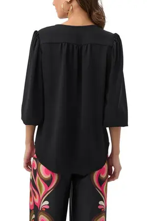 Trina Turk Morabi Chain Link Hardware Top - Black