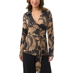 Trina Turk Makeba Printed Jersey Wrap Top