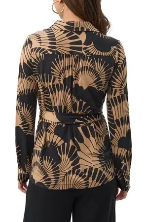 Trina Turk Makeba Printed Jersey Wrap Top
