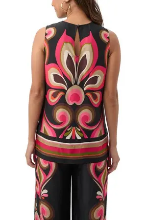Trina Turk Malema Border Print Sleeveless Top