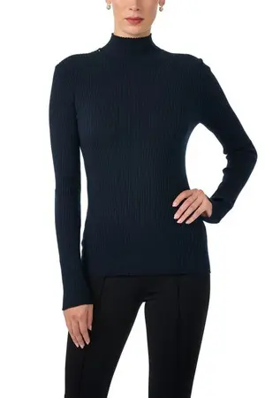 Trina Turk Hempstead Ribbed Turtleneck Sweater - Indigo