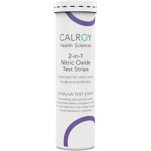 CALROY HEALTH SCIENCES 2-in-1 Nitric Oxide + Oral Microbiome Test Strips 50 Count - One-color