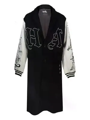 HACULLA. Baseball-sleeve Embroidered Overcoat