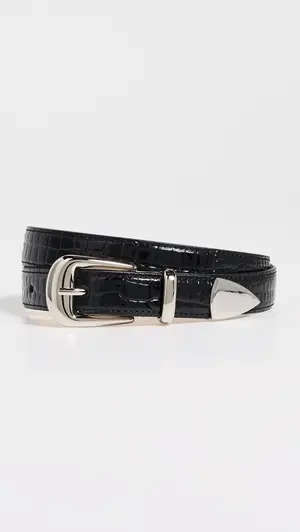 AUREUM No.16 Leather Belt - Patent Black