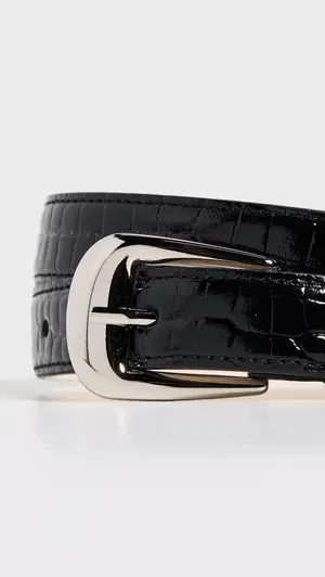 AUREUM No.16 Leather Belt - Patent Black