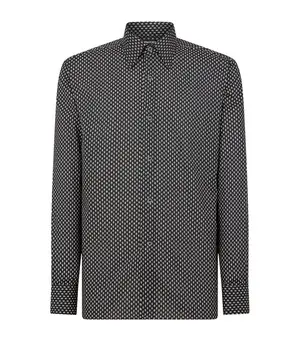 TOM FORD Cotton Voile Micro Pois Shirt - Black