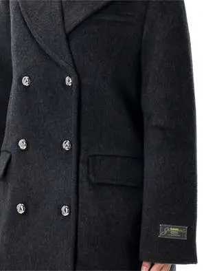 GANNI Tailored Double-breasted Coat - Phantom