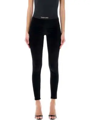 TOM FORD Stretch Velour Leggings - Black