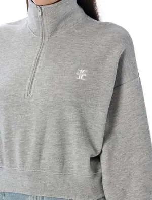Eterne Terne Cotton-blend Cropped Sweatshirt - Grey