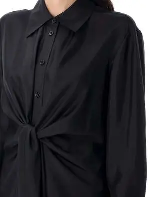 RÓHE Silk Knotted Shirt - Black